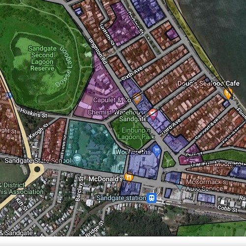 Map2: land use at Sandgate 2022 : Scribble Maps